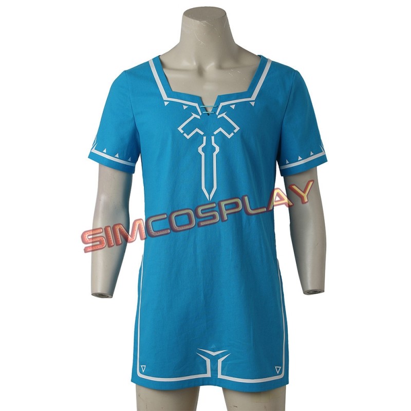 The Legend of Zelda Breath of the Wild Link Blue Tunic Cosplay Costume